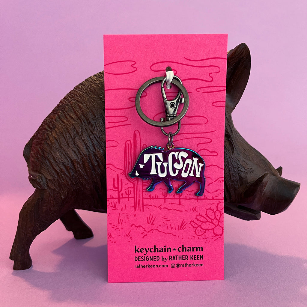 Tucson Javelina keychain + bag charm – Rather Keen