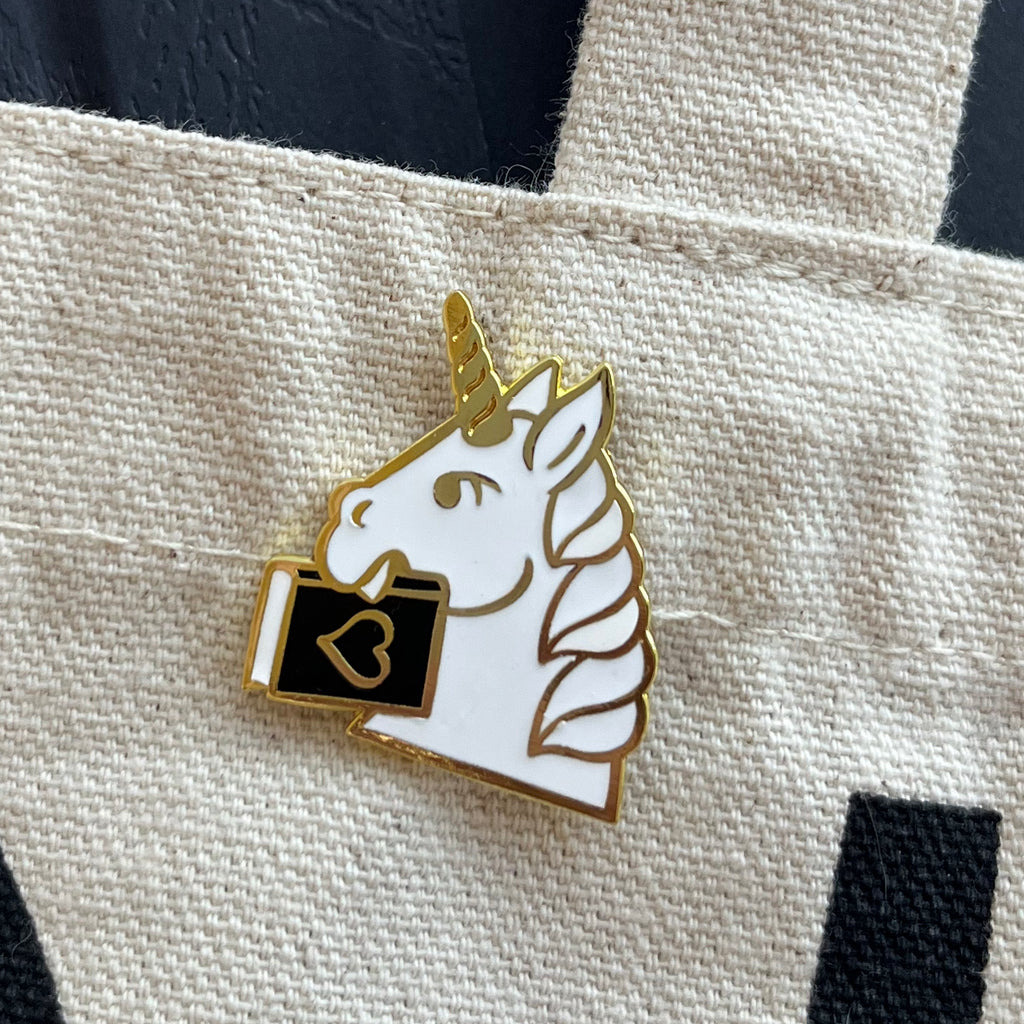 Bookish Unicorn enamel pin – Rather Keen