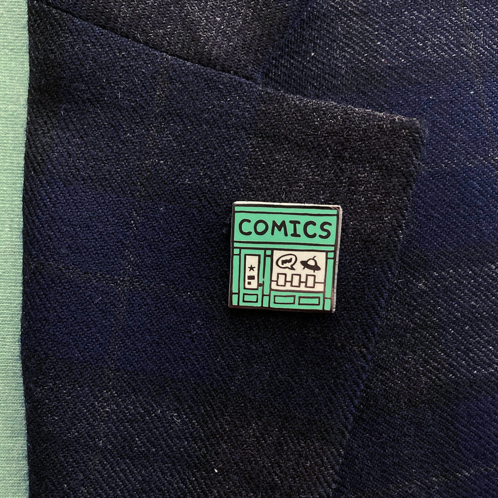 Comic Shop enamel pin – Rather Keen