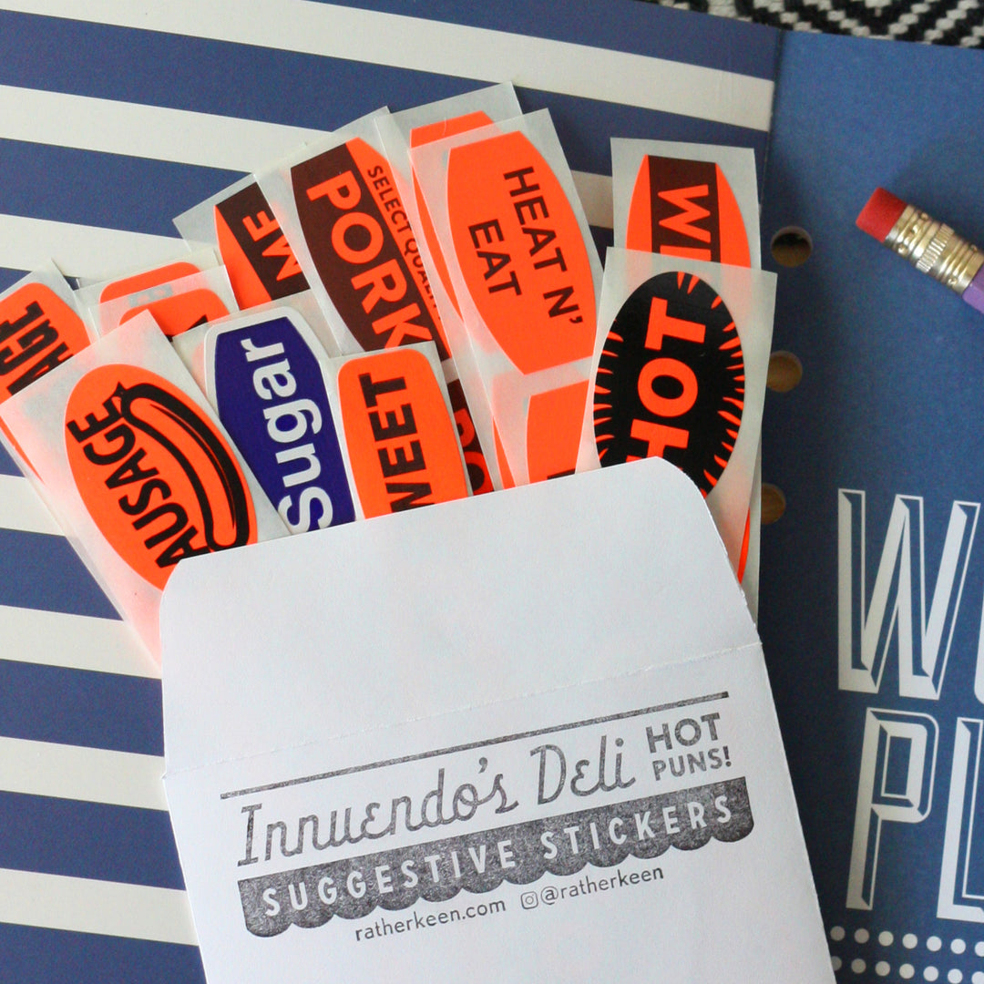 Suggestive Stickers from Innuendo's Deli – Rather Keen